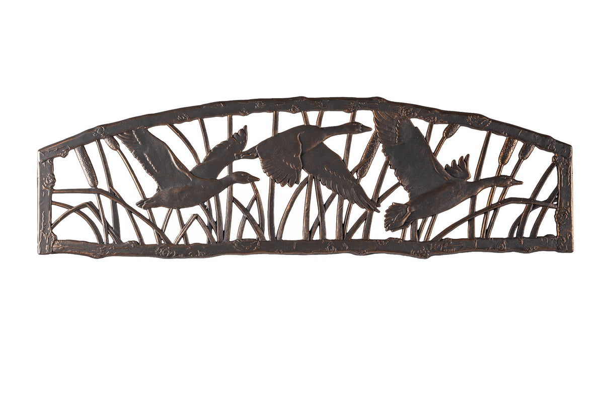 Cast Iron Goose Bench designed by Painted Sky Designs