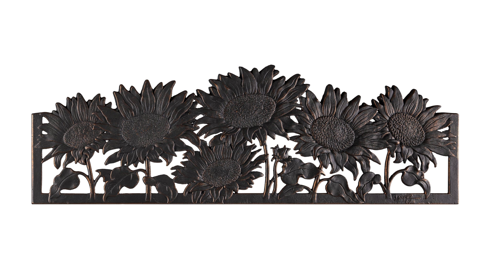 Cast Iron Sunflower Bench designed by Painted Sky Designs